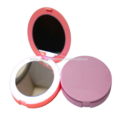 Portable Beautiful Vanity Lighted Pocket Mirror With Double Sides 1x ...