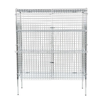 Stationary Chrome Wire Security Cage Kit - 24" x 60" x 74", Stationary ...