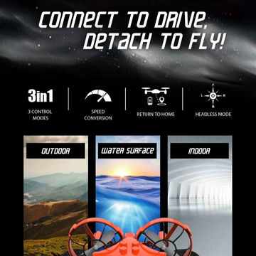 Eachine E016F 3-in-1 EPP Flying Air Land Naval driving modes removable RC Quadcopter RTF ...