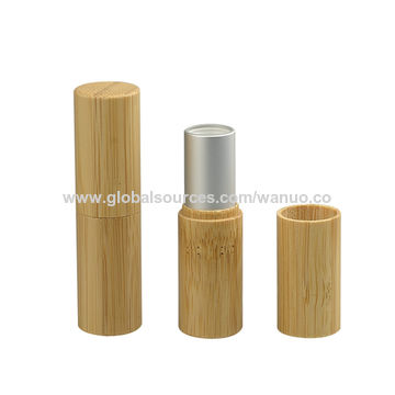 Buy Wholesale China 5ml Empty Bamboo Shell Silver Inner Diy Lipstick ...