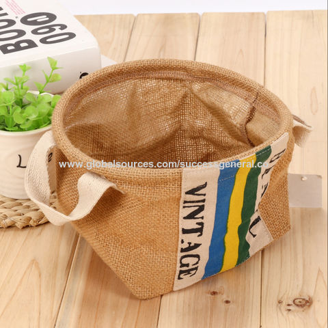 Buy Wholesale China Stationery Cosmetics Jute Storage Basket Small ...