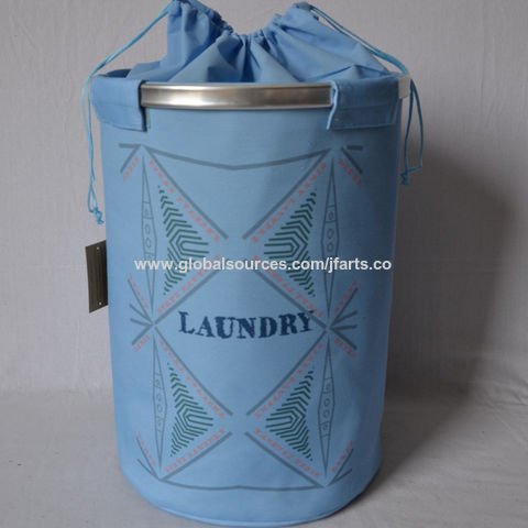 Buy Wholesale China Large Round Standing Laundry Basket With Drawstring ...