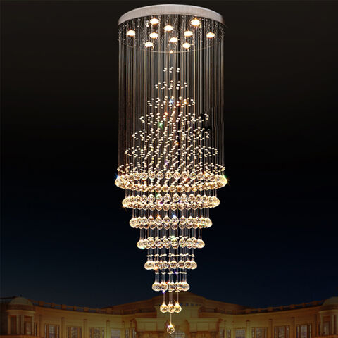 Buy Wholesale China Long Crystal Chandelier Led Pendant Light Fixtures ...