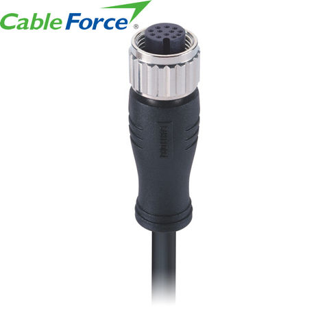 M12 Connectors A Code 12Pin female waterproof molded with 26AWG12C ...