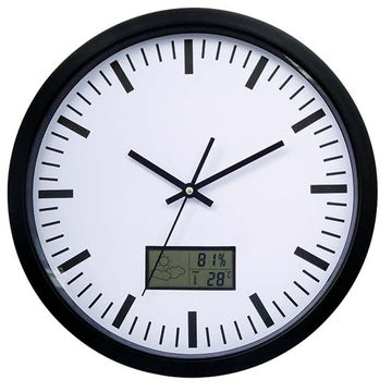 Buy Wholesale China Black Weather Wall Clock, Weather Station Wall ...