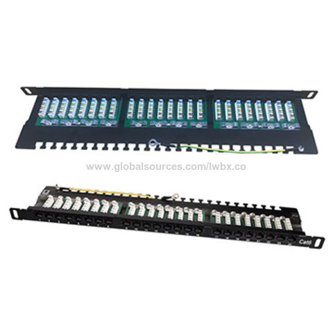 19" 0.5U STP 24 Ports Cat5e/Cat6/Cat6a Shielded Patch Panel, 0.5U Patch ...