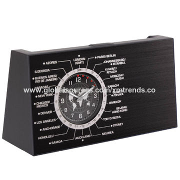 Buy Wholesale China Matt Silver Spinning World Time Desk Clock With ...