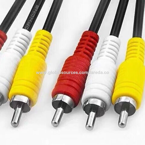 Three pairs of three-tone video cable,Nickel plated plug,pvc housing ...