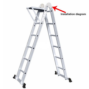 China Multi-purpose folding metal locked hinge joint ladder on Global ...