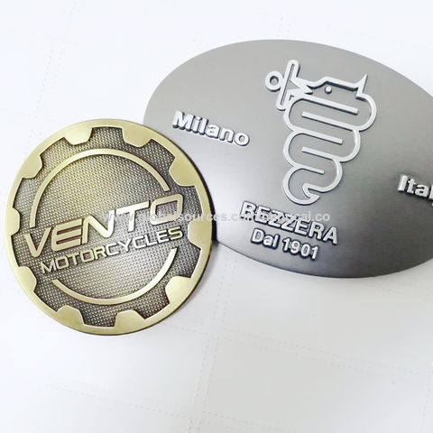 China Custom 3D embossed metal logo plates Zinc-alloy and Emblem ...