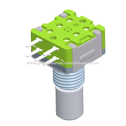11mm Metal shaft sealed encoder with push switch, incremental type ...