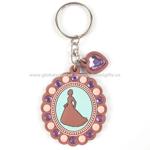 High Quality Creative Pvc Rubber Mirror Charm Keychain With Acrylic ...