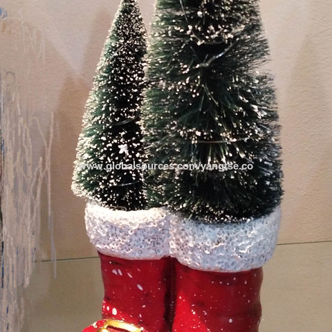 Buy Wholesale China Polyresin Christmas Boot Pot With Tree Led ...
