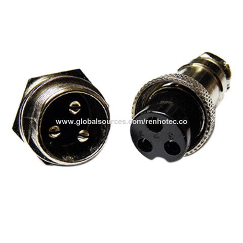 Automotive Screw fixing 16mm cable connector gx16-3, GX16 connector ...