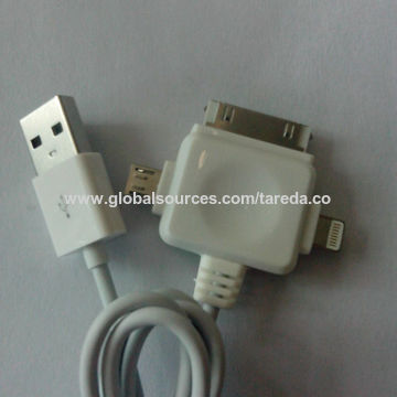 Micro Usb Mobile Phone Data And Charge Cable With 3-type Connector ...
