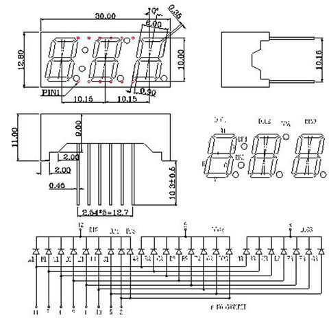 China 0.39 inch white three-digit 7 segment LED display on Global ...