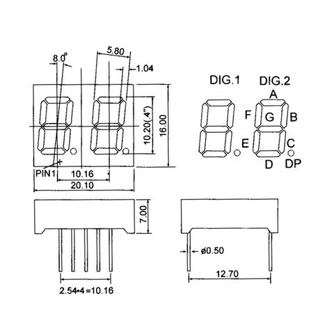 Buy Wholesale China 0.4'' Green Anode Dual-digit 7 Segment Led Display ...