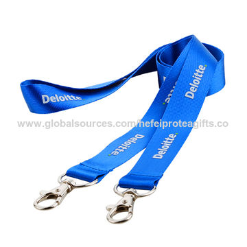 Custom Nylon Lanyards In Blue Color With Metal Hook And Safety ...