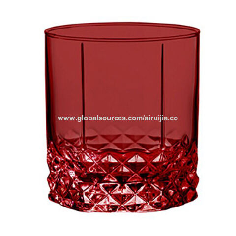 Red Double Cut Rock Glass, 10.5oz - Buy China Wholesale Rock Glass $0. ...