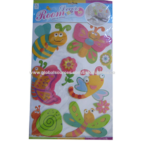 Buy Wholesale China Pvc Decor Stickers For Kids, With Cartoon Plane And ...