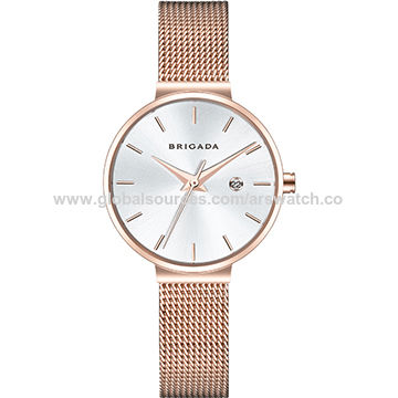 Buy Wholesale China Geneva Women Ladies Watch Gold Silver Stainless ...