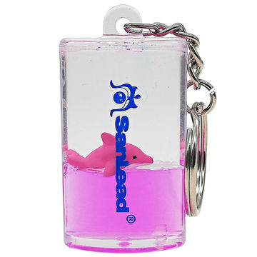 China Acrylic personalized cartoon floating cute bottle keychain liquid ...