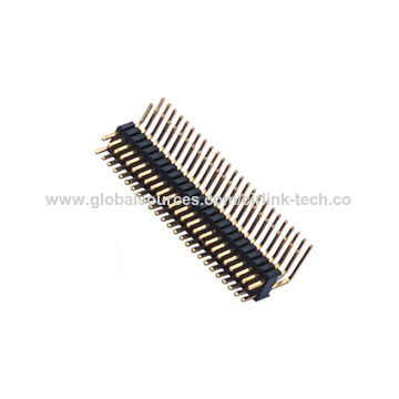 Buy Wholesale China 1.27/2.54mm Pin Header H=2.5 Double Row Right Angle Type , Molex /jst /jae ...