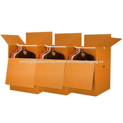 Wardrobe Moving Boxes - Space Savers - 20x20x34" w/Bars, moving box ...