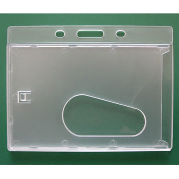 China Enclosed Hard Plastic Frosted ID Badge Holder on Global Sources ...