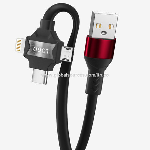 Type C, Lightning 8-pin, Micro Usb Cable,3a Current,3-in-1 Usb Quick ...