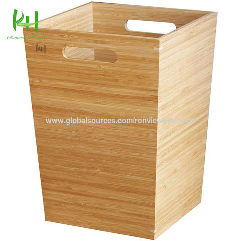 Buy Wholesale China Bamboo Trash Cans ,made By Environment-friendly ...