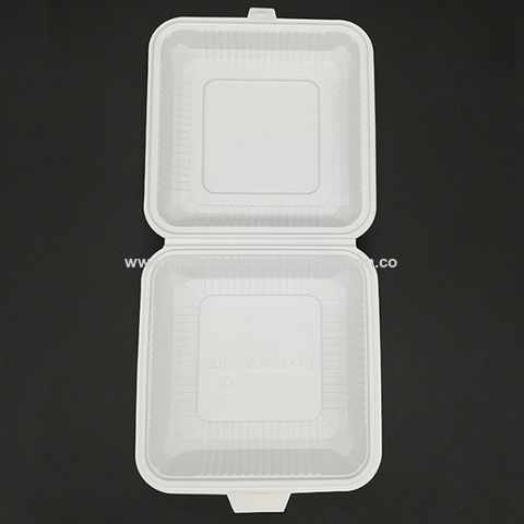 Biodegradable Corn Starch Clamshell Lunch Box, 9", 70g, Biodegradable ...