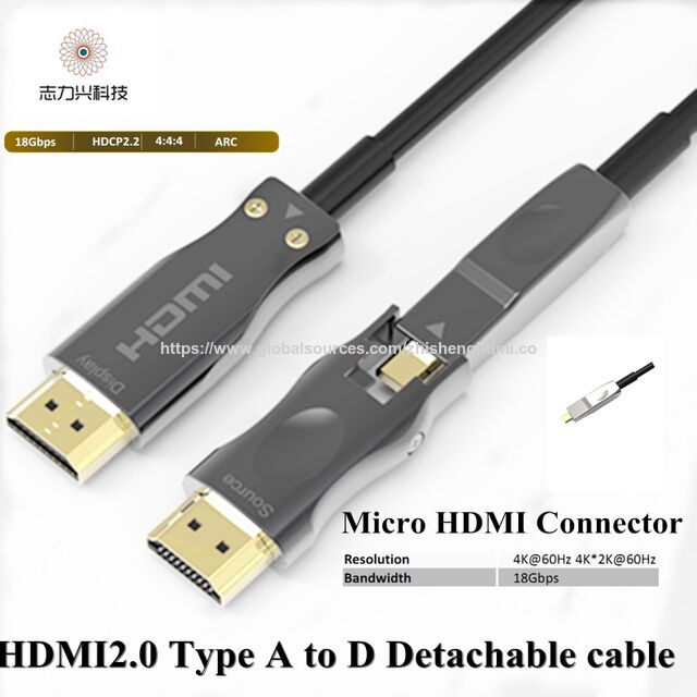 Buy Wholesale China 40m/131ft Hdmi Type A To Micro Hdmi Detachable ...