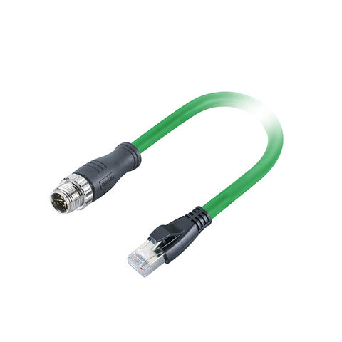 China Shielded male M12 X Code connector to RJ45 cable male double end ...