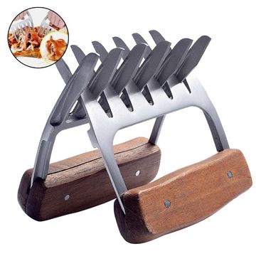 China Metal Meat Claws Stainless Steel Meat Forks with Wooden Handle ...