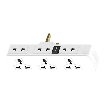 Universal plug adapters, 6-way multi socket 13A 250V ABS/PC/PP housing ...