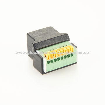 8 Pole RJ45 Connector, Female Interface Module, DIN Rail Mount, RJ45 to ...