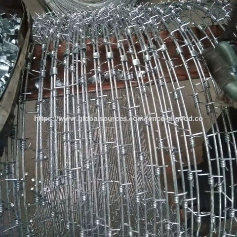 Factory sale green steel barbed wire fencing for land fencing, green ...