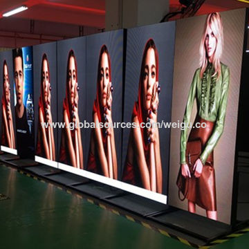 China LED moving sign P3 for indoor and outdoor use portable on wheels ...