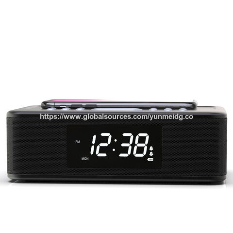 China QI certificated wireless charging Clock FM radio with Bluetooth ...
