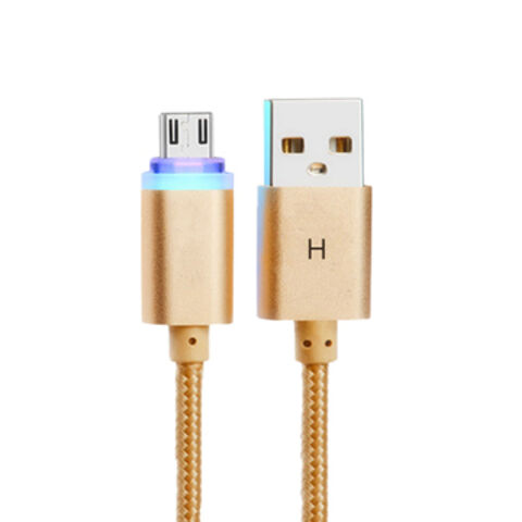 Buy Wholesale China Metal Braided Wire Micro LED USB Cables V8 Charging ...