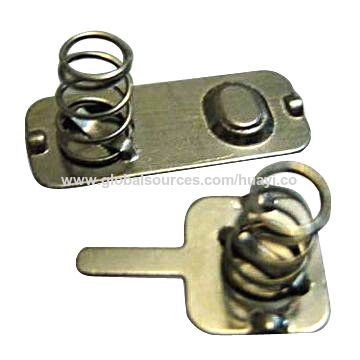 Battery Spring Contact, Made of Steel and Nickel-plated, RoHS Directive ...