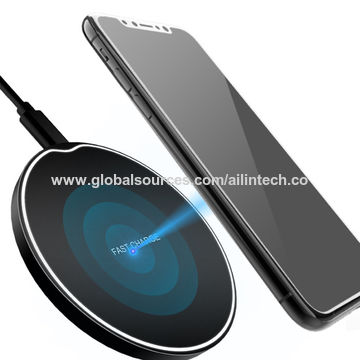 Wireless Charging Pad, 10W Fast Qi Round Shape Wireless Charger Pad ...