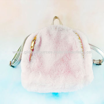 China Women's Soft Faux Fur Fuzzy Mini Backpack on Global Sources ...