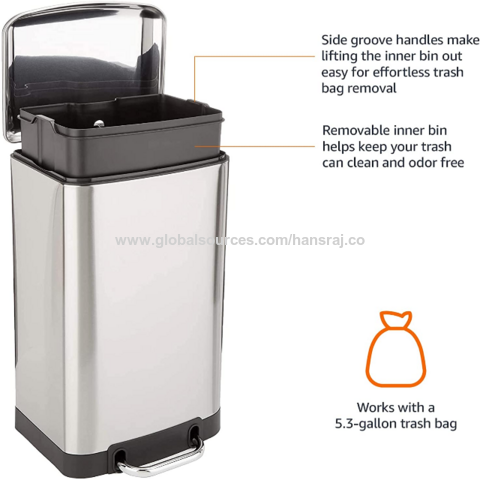Buy Wholesale India Pedal Bin Stainless Steel Garbage Bin For Home Use ...