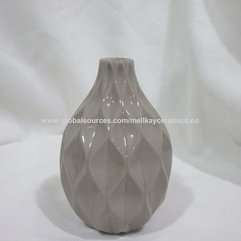 Buy Wholesale China Ceramic Vase Grey Glaze Finished With Prisnmatic ...