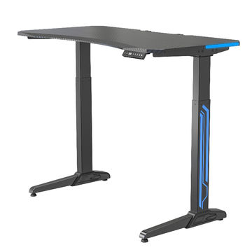 Comfortable height adjustable gaming desk with LED/RGB lights, PC desk ...