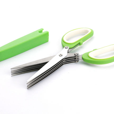KEEMAKE Stainless Steel herb scissors &Multipurpose 5 Blade Kitchen ...