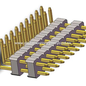 Buy Wholesale China 2.0 Mm Pitch Pin Header, Double Row,right Angle Dip ...