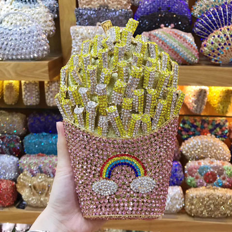 LEB1114 Wholesale designer party rainbow evening rhinestone purses ...